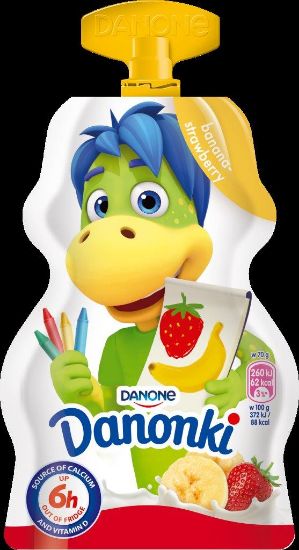 e-eugesta.lv. DANONKI Pouch jogurts ar zemeņu-banānu garšu, 70g